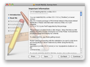 Install MySQL on Mac OS X